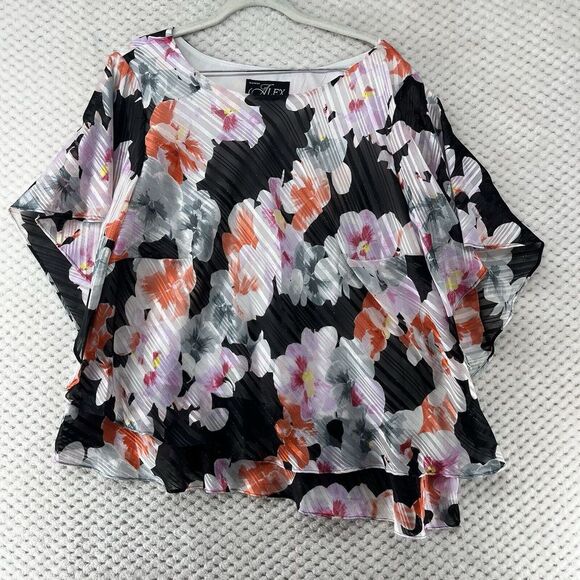 Alex Evenings | Tops | Alex Evenings Top Women X Chiffon Tiered Ruffle ...